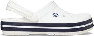 Crocs Mixte Crocband Sabot, Blanc, Blanc, Bleu Marine, 36 EU