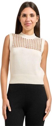 A|X Armani Exchange Femme, Tops, Beige, Taille: 44 FR Cotton Knitted Top