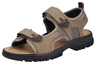 Rieker Sandale RIEKER, Herren, Gr. 40, beige, Lederimitat, Textil, Schuhe Sandale, Trekkingsandale, Outdoorsandale, Sommerschuh mit Klettriemchen