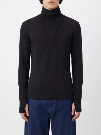 Thom Krom T-shirt &agrave; manches longues en coton stretch avec col montant
