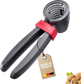 Westmark Casse-noix et pince &agrave; champagne extra large ouverture pour noix avec pince, aluminium, Westmark Nusspro, anthracite/rouge, 33222270, Anthrazit