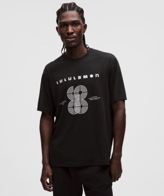 lululemon T-Shirt Mile Maker 98 Wordmark pour Hommes - Noir - Taille XL