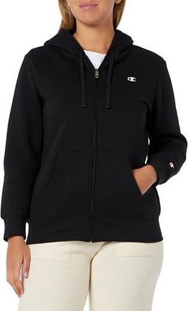 Champion Legacy Basics W-Light Powerblend Fleece Full Zip Sweat à Capuche pour Femme, Noir, L
