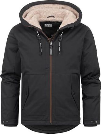 Indicode Hommes INKylian Winter Jacket | Veste dhiver doubl&eacute;e &agrave; capuche Black XL