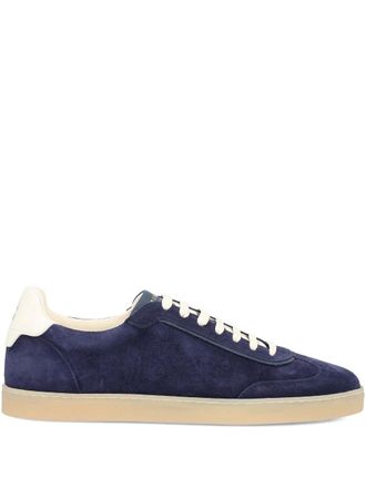 Brunello Cucinelli baskets en daim - Bleu
