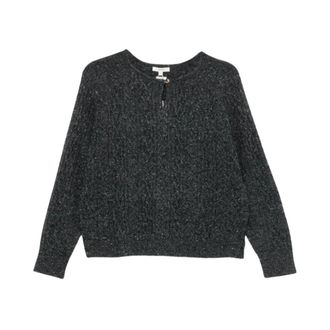 Yerse Gefleckter Zopfstrick-Pullover mit Rundhalsausschnitt - - Knitwear - Damen - Grau - XS