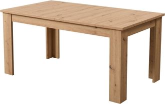 Homestyle4u 2186, Esstisch ausziehbar Holz Tisch Esszimmertisch Holztisch Küchentisch Eiche Natur Braun 160 x 90 cm