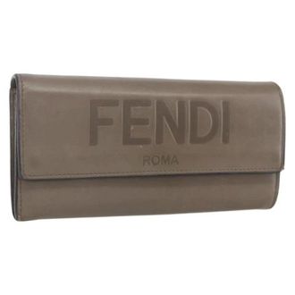 Fendi Portefeuille en cuir Pre-owned - Femme - Pre-owned - Gris - Taille: ONE Size