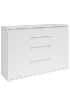 Boxxx Kommode Brest, Weiß, Holzwerkstoff, 2 Fächer, 4 Schubladen, 119x84x35 cm, Typenauswahl, stehend, in verschiedenen Größen erhältlich