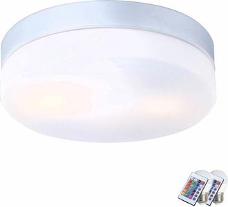 ETC Shop Plafonnier dext&eacute;rieur &eacute;clairage lampe t&eacute;l&eacute;command&eacute;e verre opale dans un ensemble comprenant des lampes led rvb