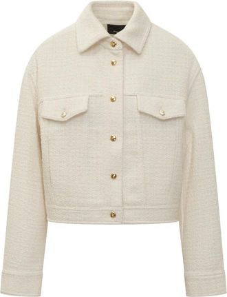 Pinko Pinko, Femme, Vestes, Blanc, Taille: 38 FR Veste Courte en Tweed