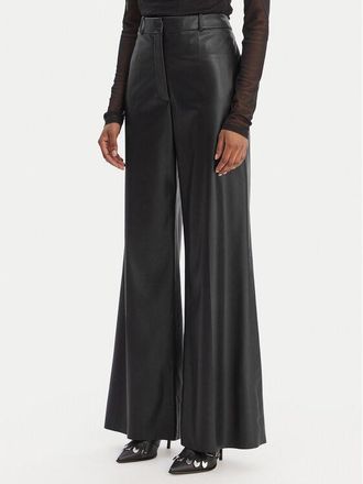 HUGO BOSS Hose aus Kunstleder Hasmina-1 50552964 Schwarz Wide Leg