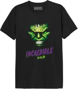 MARVEL « Incredible Dad Face Hulk » MEMARCOTS313 T-Shirt Homme, Noir, Taille M