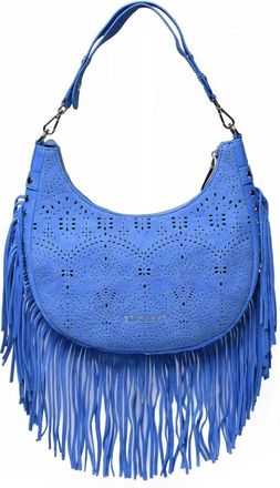 Ermanno Scervino Femme, Sacs, Bleu, Taille: ONE Size Hobo Terra Canvas Sangallo