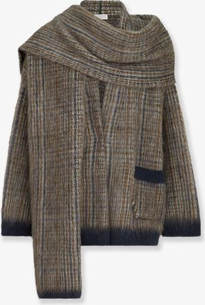 Brunello Cucinelli Mohair, polyamide and wool blend cardigan with an integrated scarf - BRUNELLO CUCINELLI - gender_Woman