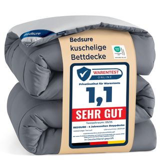 Bedsure Bettdecke 135x200 Ganzjahresdecke Steppdecke - Bettdecke Ohne Bezug 135x200cm 300GSM - 4 Jahreszeiten Bettdecken Wende Grau/Hellgrau, Weiche Warm Duve