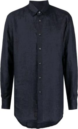 Brioni Homme, Chemises, Bleu, Taille: XL Linen Shirt
