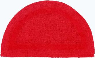 Homescapes Halbrunde Badematte rot, Premium Badvorleger 50x80 cm, Badteppich Baumwolle mit Wende-Design