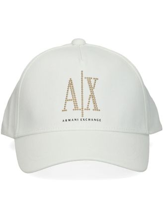 A|X Armani Exchange casquette &agrave; logo strass&eacute; - Blanc