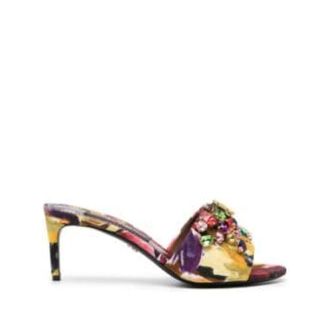 Dolce & Gabbana Femme, Chaussures, Multicolore, Taille: 38 1/2 EU Mules ornées de bijoux