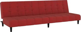 vidaXL Schlafsofa 2-Sitzer Weinrot Samt Vidaxl