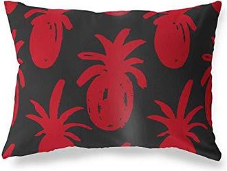 Bonamaison Le Jardin du Lin Kissenbezug Zierkissenbezug Rot-Schwarz Kissenbezug, Für Bett, Auto, Sofa, Haus, Wohnzimmer, Schlafzimmer, Dekoration, 45x60 Cm - Ent
