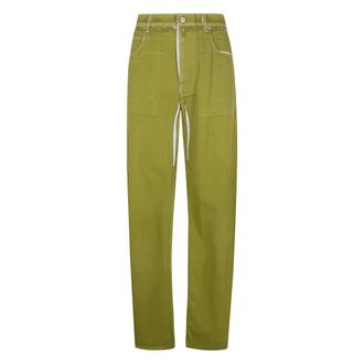 Marni Homme, Jeans, Vert, Taille: W32 Pantalon large en denim s&eacute;rigraphi&eacute;
