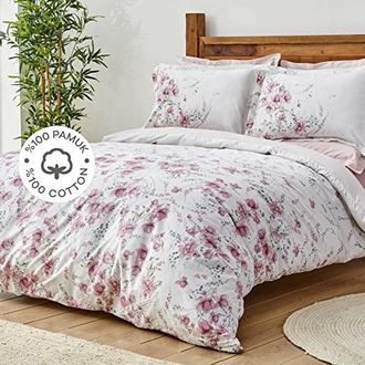 Karaca Home Dalila Pink 100% Baumwolle Doppelbettwäsche