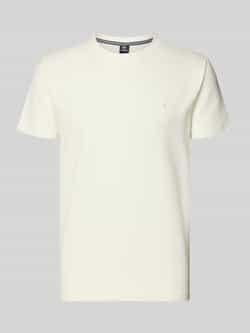 Lerros T-Shirt mit Strukturmuster und Logo-Stitching