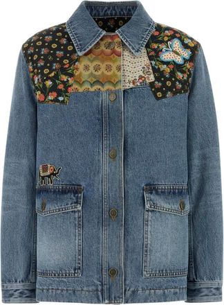 Valentino Garavani Femme, Vestes, Bleu, Taille: 38 FR Veste Rembourr&eacute;e en Denim