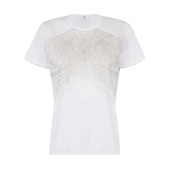 Elisabetta Franchi Verziertes T-Shirt - - Tops - Damen - Wei&szlig; - M