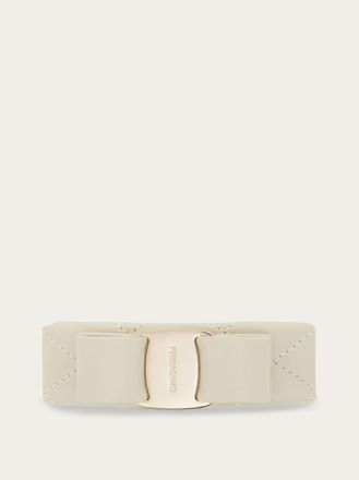 Ferragamo Damen Haarspange mit Steppmuster und Vara-Schleife Wei&szlig;