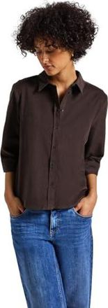 Street One 3411986 Chemise en Velours côtelé, Marron foncé, 46 Femmes