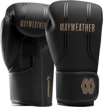 Hayabusa Mayweather Contender Boxhandschuhe f&uuml;r M&auml;nner und Frauen, Schwarz/Gold, 14 oz