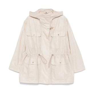 Fay Parka aus Leinen- und Baumwoll-Canvas - - Coats - Damen - Wei&szlig; - L