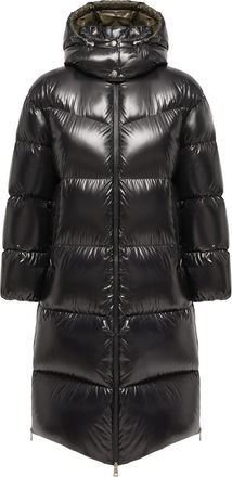 Moncler Moncler Doudoune Longue &Agrave; Capuche Harfang, Femme, Noir, Taille: 00