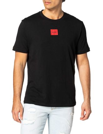 HUGO BOSS HUGO Herren Diragolino212 T-Shirt aus Baumwoll-Jersey mit Logo-Label Schwarz001 XL