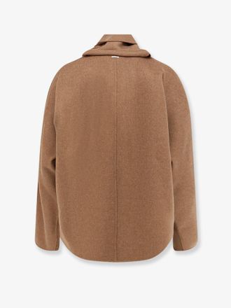 Max Mara Womens Cropped Virgin Wool Jacket Smmkate Brown Coat