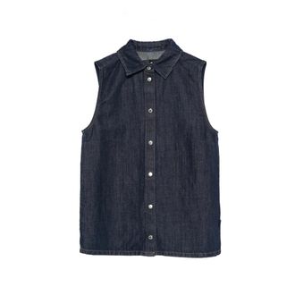 7 For All Mankind Snap-button Sleeveless Shirt