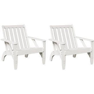 vidaXL Vidaxl - Adirondack-Gartenst&uuml;hle 2Stk. Wei&szlig; 75x77x77cm Massivholz Kiefer
