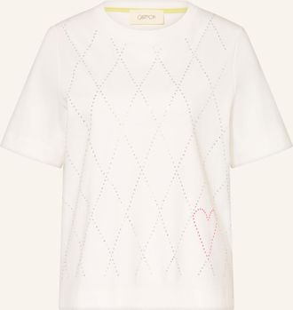 Cartoon Cartoon T-Shirt Mit Schmucksteinen weiss