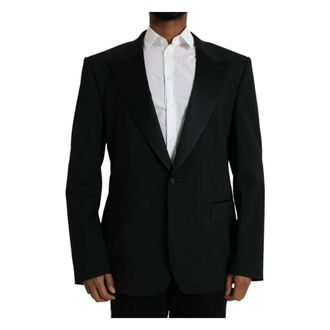 Dolce & Gabbana Schwarzer Sicilia Einreihiger Blazer Mantel - - Suits - Herren - Schwarzk - 4XL