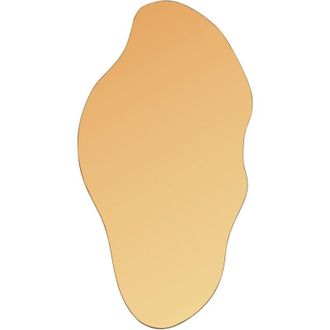 Beliani Miroir Mural Cadre Forme Irr&eacute;guli&egrave;re 46 x 90 cm Marron Assigny