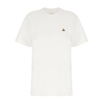 Vivienne Westwood Femme, Tops, Blanc, Taille: 42 FR T-shirt ras du cou en coton
