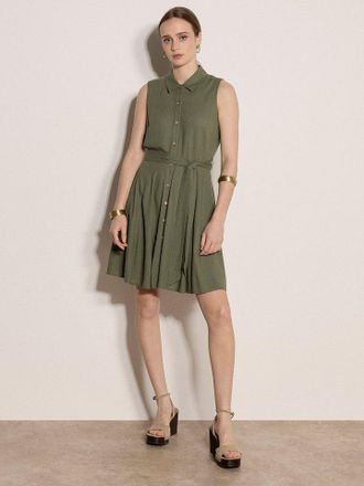 Apricot Minikleid Minikleid aus Leinenmischung