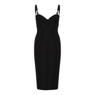 Elisabetta Franchi Femme, Robes, Noir, Taille: 34 FR Robe Midi Encolure Coeur