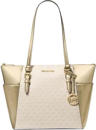 Michael Kors Charlotte Grand sac fourre-tout zipp&eacute;, Dor&eacute; p&acirc;le, L