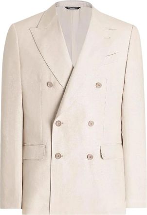 Dolce & Gabbana Homme, Vestes, Beige, Taille: L Veste en lin crois&eacute;e