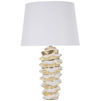 Paris Prix Lampe &agrave; Poser en C&eacute;ramique Space 53cm Blanc & Or