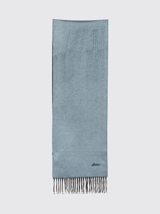 Brioni &Eacute;charpe en soie et cachemire avec logo brod&eacute; et ourlet frang&eacute;